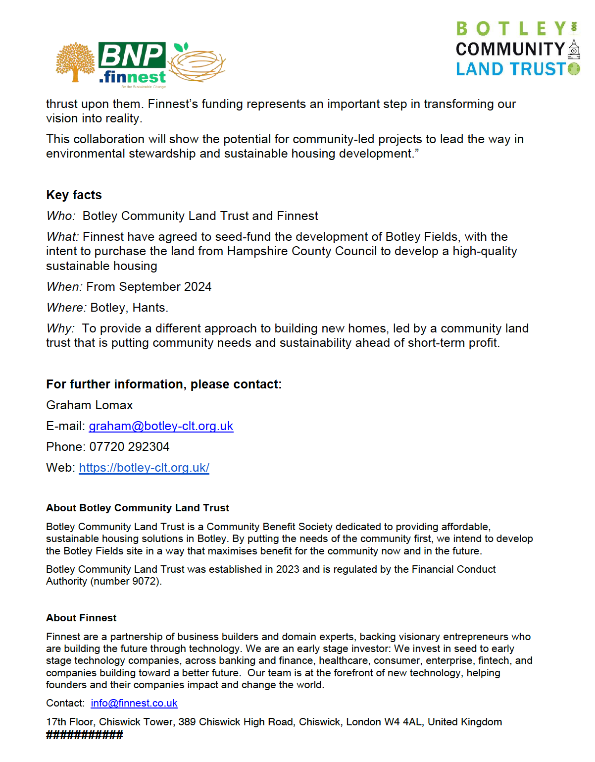 News – Botley Community Land Trust